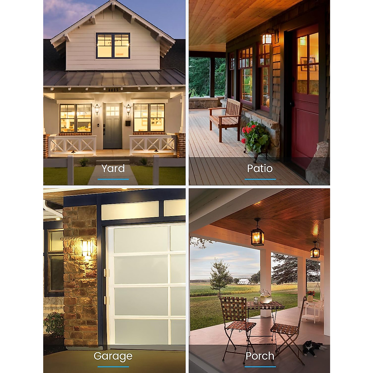 Aovpex Dusk to Dawn LED Outdoor Light Bulbs, 13W 1100LM(100W Equivalent), A19 Sensor LED Bulb, E26 2700K Soft White Day Night Bulbs, Auto ON/Off, Sensor Lighting for Porch Garage Front Door, 4 Pack