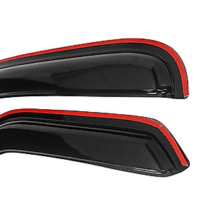 Window Visor Compatible with 1993-2011 Ford Ranger Mazda, in Channel Style Dark Smoke Tint Acrylic Shade Rain Sun Guard Wind Vent Air Deflector by IKON MOTORSPORTS, 1994 1995 1996 1997 1998 1999