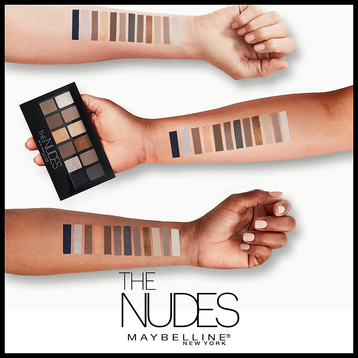 Maybelline New York The Nudes Eyeshadow Palette, 12 Shades