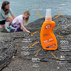 KINeSYS SPF 30 KIDS Fragrance Free Clear Spray Sunscreen for sensitive skin, Hypoallergenic, Broad Spectrum UVA/UVB protection for Face & Body; PABA and Oxybenzone FREE, 700+ Sprays, 4 Fl Oz/120 ml