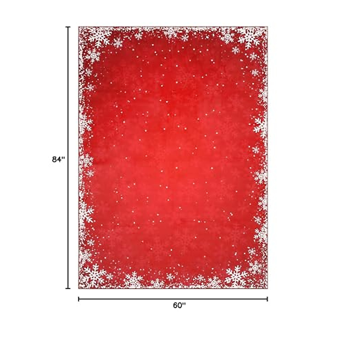 RUGSREAL 5x7 Christmas Area Rug Bedroom Living Room Area Rug Xmas Decorative Area Rug Non-Slip Indoor Throw Rug Washable Area Rug Floor Carpet for Kitchen Nursery, Red 5' x 7'