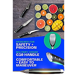 Dalstrong Fruit & Vegetable Paring Knife Set - 3 Piece - Gladiator Series Elite - Forged German High-Carbon Steel - Sheaths Included - Carving and Detail Knives Set - Kitchen Knife - NSF Certified