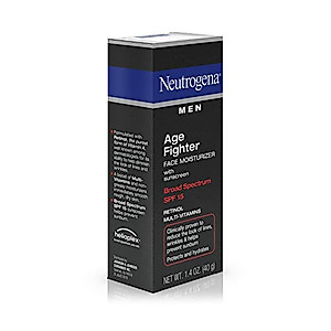 Neutrogena Age Fighter Anti-Wrinkle Retinol Moisturizer for Men, Daily Oil-Free Anti-Aging Face Lotion with Retinol, Multi-Vitamins, and Broad Spectrum SPF 15 Sunscreen, 1.4 oz