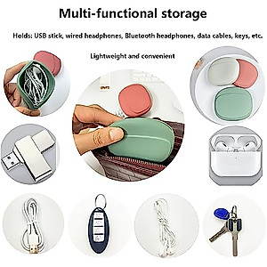 CIXVOEMK Silicone Headphone Organizer-Data Cable Storage Case-Mini Key Box-Portable Wired Headphone Organizer(Red-Grey-Green-3PCS)