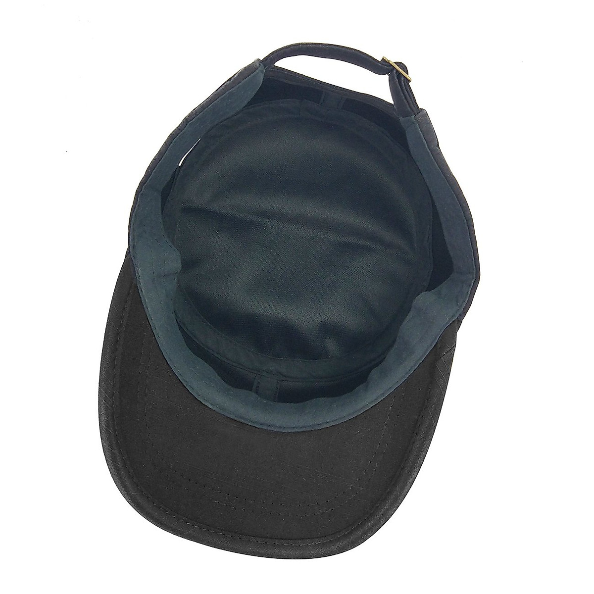 Glamorstar Unisex Cadet Army Cap Washed Cotton Military Corps Hat Flat Top Cap Black,One Size