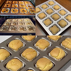 CHEFMADE Square Cupcake Liners - 300 Count, Non-Stick White Paper Liners for Baking Candy and Cupcakes, Food-Grade Standard Size Square Baking Cups