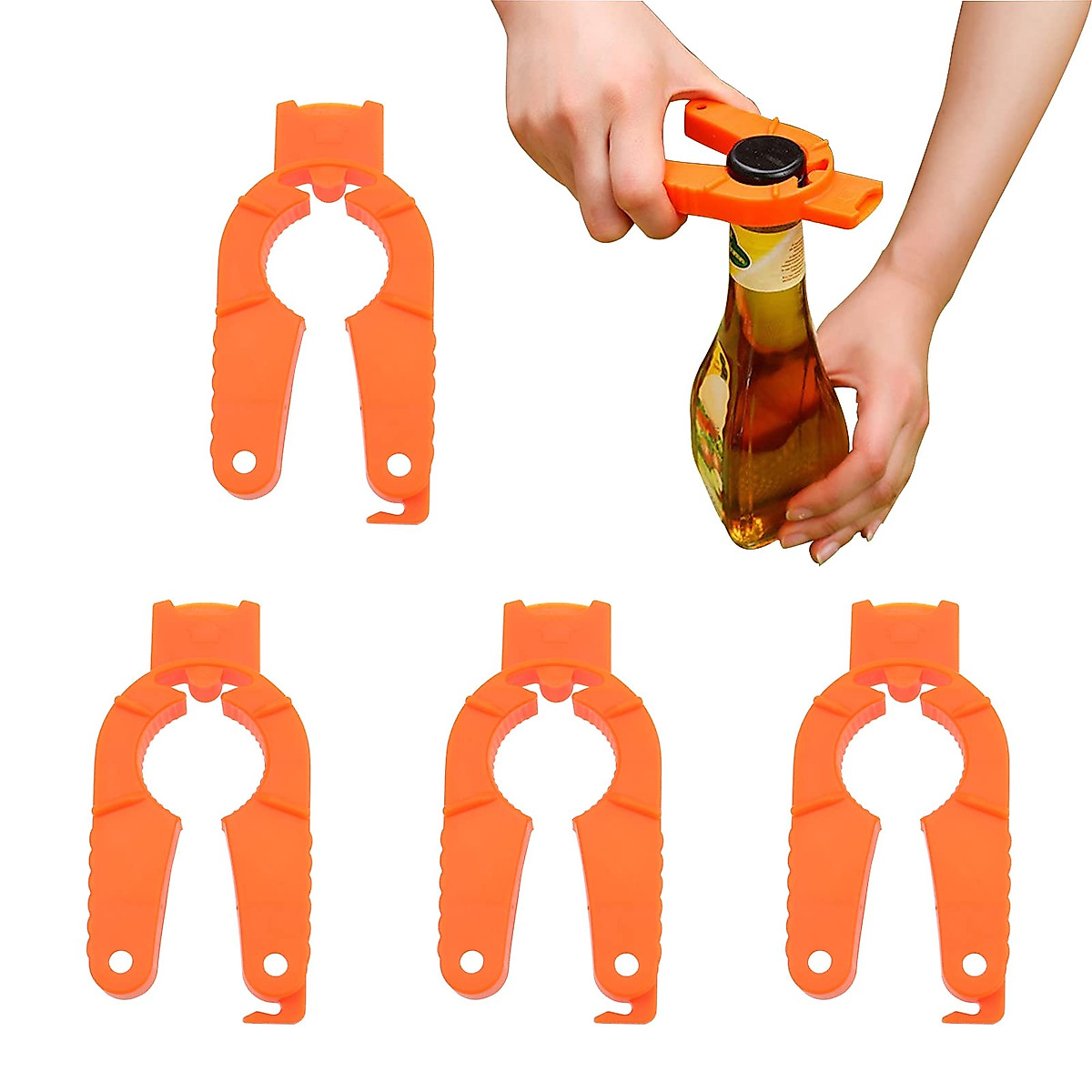 4 PACK Multifunctional Kitchen Can Opener Adjustable Easy Grip Bottle Jar Opener Use for Elderly Weak Hands and Arthritic
