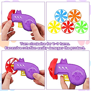 Sumind 18 Pieces Cat Fetch Tracking Interactive Toys with 5 Colors Flying Propellers for Indoor PET Cat Kitty Training Chasing (Purple, Cat)