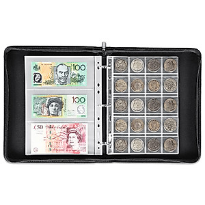 MUDOR Coin Collection Holder Album for Collectors, 310 Pockets Coin and Currency Collecting Binder Book with Zipper and Handle, Album Supplies