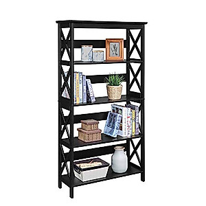 Convenience Concepts Oxford 5 Tier Bookcase, Black