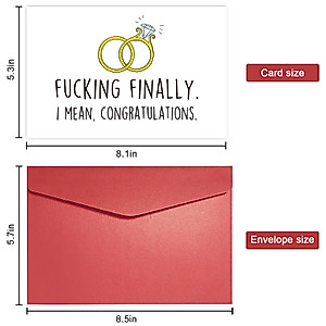 Bablira Humor Wedding Card for the Couple, Sarcastic Congrats Card for Bride & Groom, Funny Wedding Shower Card, Engagement Car, Marriage Congratulations Card