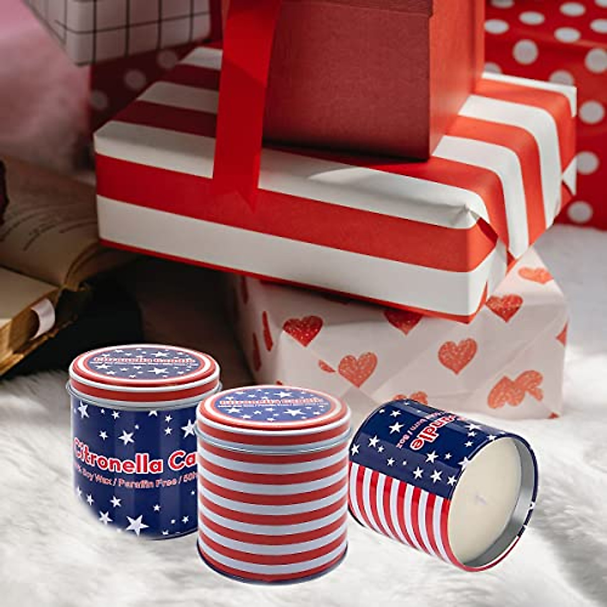 2 Pack Citronella Candles Outdoor and Indoor, 16Oz Natural Soy Wax Jar Candles with Citronella Oil for Patio Yard Deck Home, Summer Gift for Family Friends and Colleagues