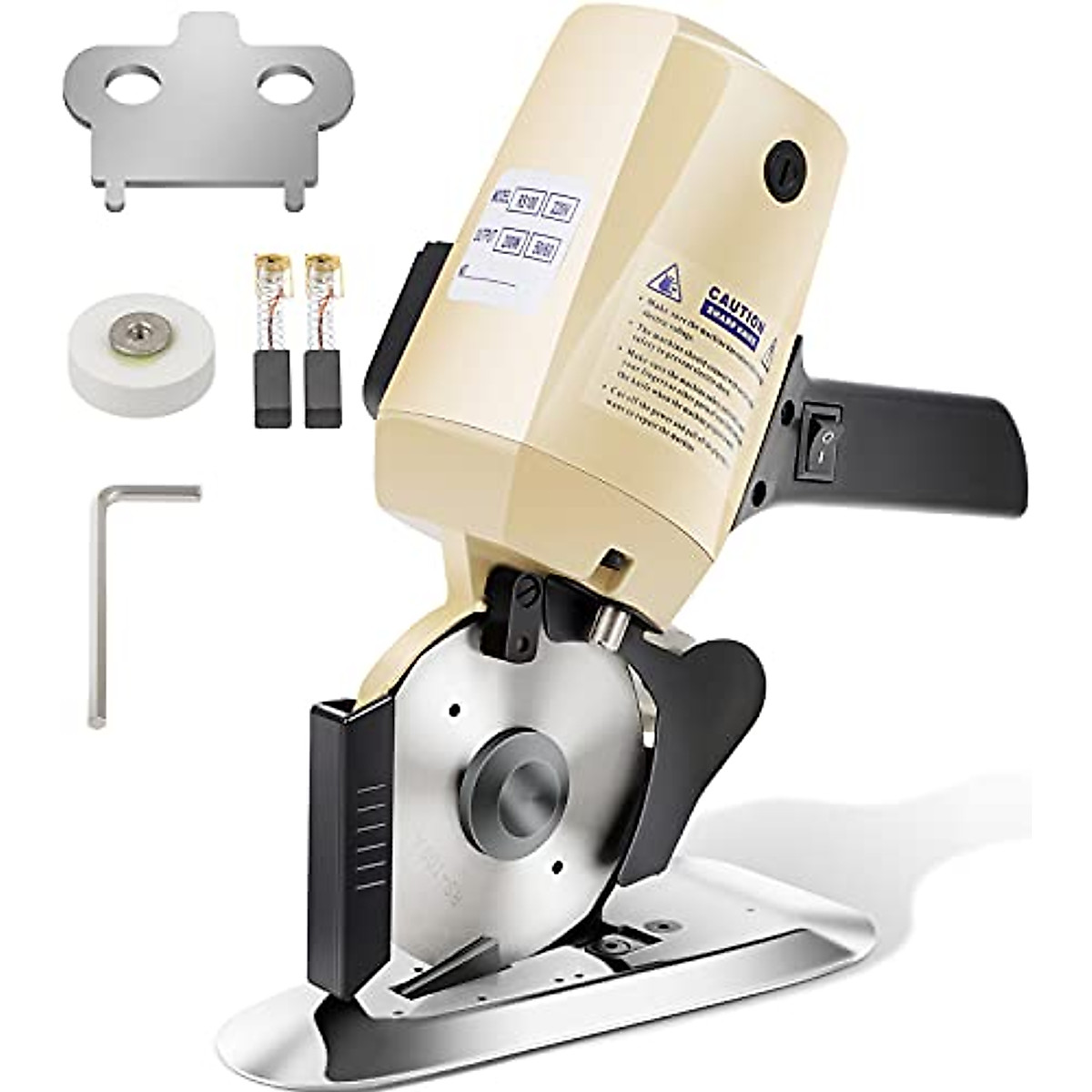 GPOAS Electric Rotary Fabric Cutter Cloth Cutting Machine 4 Inch Octagonal Blade Cloth Cutter Electric Scissors With Automatic Sharpener For Multi Layer Carpet Leather,Industrial Grade 110V