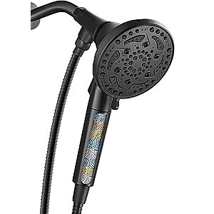 Cobbe Filtered Shower Head with handheld, High Pressure 7-mode Showerhead Hose, Bracket, Water Softener Filters Beads for Hard Remove Chlorine and Harmful Substance, Black, U.S. Patents