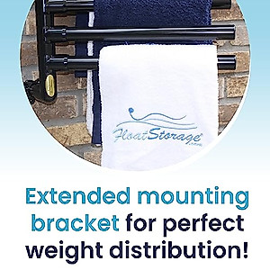 The Original Hanging Towel Rack - Wall-Mounted Outdoor Pool Towel Rack with 6 Swivel Arms for Convenient Storage - Patented Rust-Free and Durable PVC Towel Rack Design - No Assembly Required (Black)