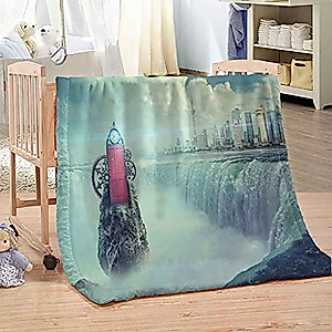 NARBOR Soft Fleece Throw Blanket - Fluffy Microfiber Solid Blankets for Bed and Couch Double/Single Size - 59X79Inch Red, Wooden Door Printed Flannel Blanket for Bed, Couch and Sofa