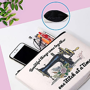 Sewing Makeup Bag Sewing Machine Theme Gift I Sew A Piece of My Heart Into Every Quilt I Make Sewing Addicts Gift for Costume Designer (Beautiful Things Bag)