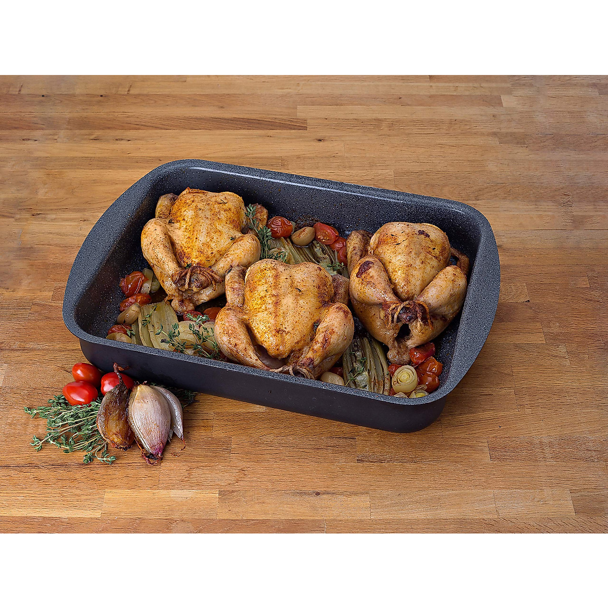 Ceramic Coated Roasting Pan/Lasagna Pan - With Natural Nonstick Coating, Safe For StoveTop and Oven Use / 16.1 x 11.7 x 2.7 inch