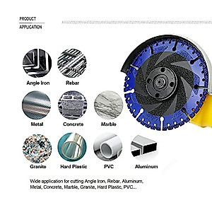 SHDIATOOL 4-1/2 Inch Metal Cutting Diamond Blade All Purpose Cut Off Wheel for Rebar Sheet Metal Angle Iron Stainless Steel(for 7/8” Arbor)