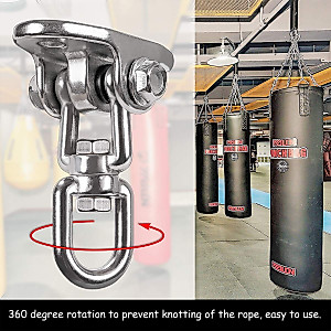 IOH Heavy Duty Swing Hangers Stainless Steel 304, Double Protection Design,【2000 lb Capacity】 360° Rotation, Playground Porch Yoga Seat Trapeze, Hammock Chair, Swing Set Indoor Outdoor