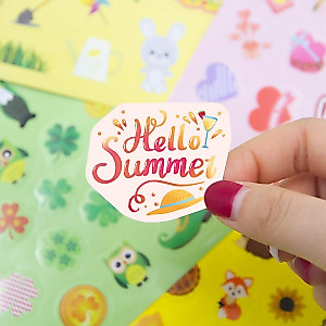 16 Sheets Holiday Stickers 800 Seasons Assortment Stickers for Kids Children Craft Party Favors Thanksgiving Christmas New Year