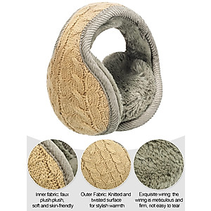 6 Pieces Unisex Ear Muffs Cold Winter Knit Earmuffs Fur Foldable Behind The Head Ear Warmer with Adjustable Wrap for Women Men Girls Valentine's Day Present