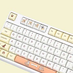 139 Keys Set XDA Profile Custom Keycaps PBT Dye Sublimation ANSI Layout Keycaps Set for Gateron Kailh Cherry MX Switches Mechanical Gaming Keyboards (Shiba Inu with English Characters)