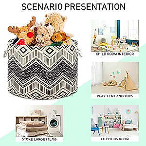 ALAZA Geometric Ethnic Striped Pattern Gypsy Mexican Folk Storage Basket Gift Baskets Large Collapsible Laundry Hamper with Handle, 20x20x14 in