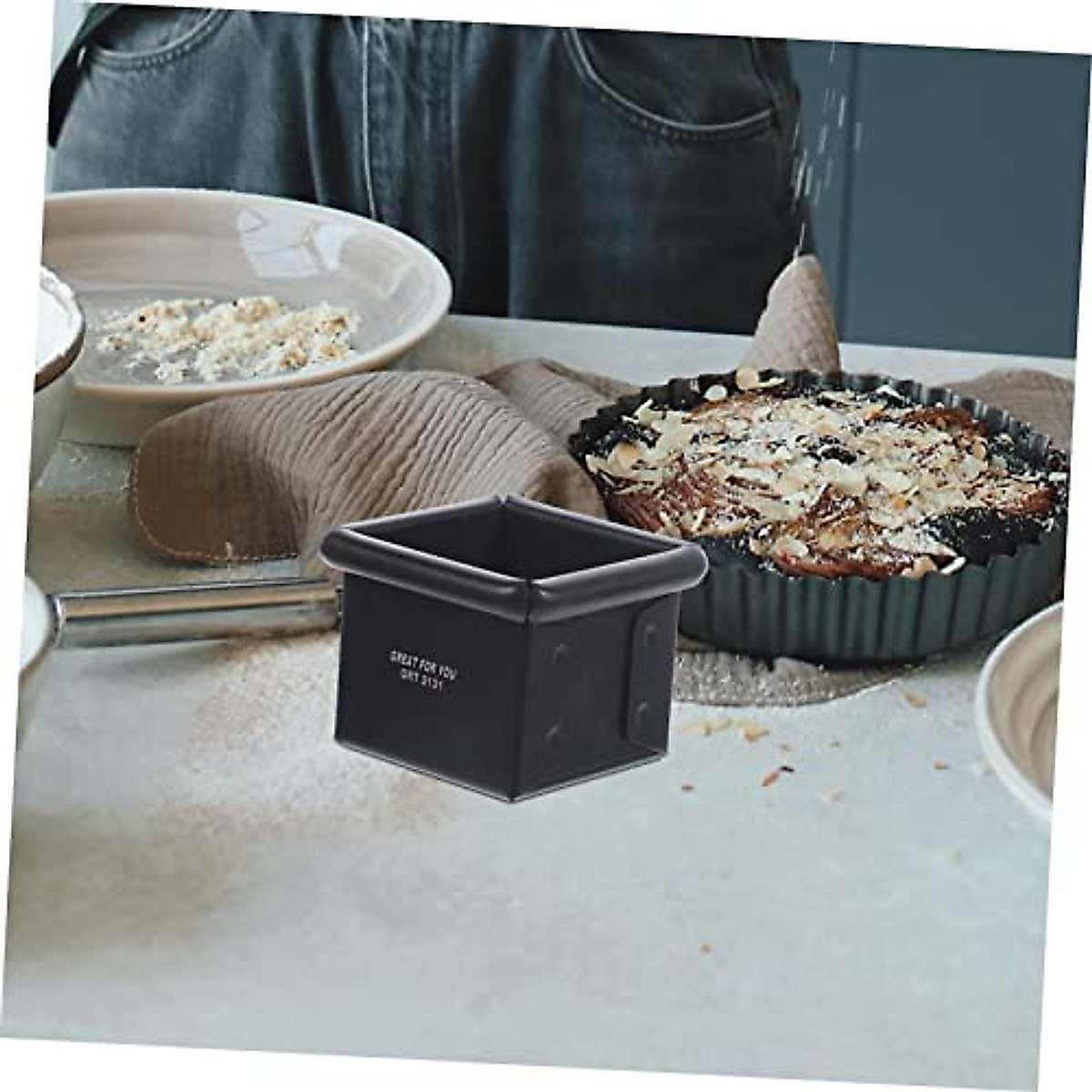 COLLBATH Square Toast Mold Mini Tart Pans for Baking Mini Toast Roaster Pan with Lid Practical Toast Pan Kitchen Bread Pan Toast Baking Mold Non Stick Aluminum Alloy Nonstick Baking Sheets