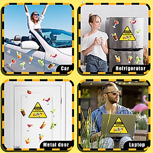 Hoteam 13 Pcs Tropical Drink Cruise Door Decorations Personalized Funny Magnetic Cruise Decorations Magnet Summer Drink Cruise Door Magnets for Carnival Birthday Essential Ship (Warning Cocktail)