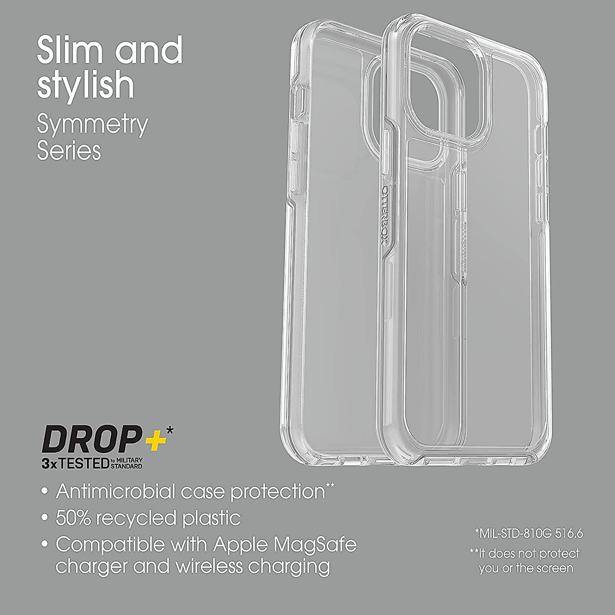OtterBox Symmetry Clear Series Case for iPhone 13 Pro Max & iPhone 12 Pro Max (Only) - Non-Retail Packaging - Clear