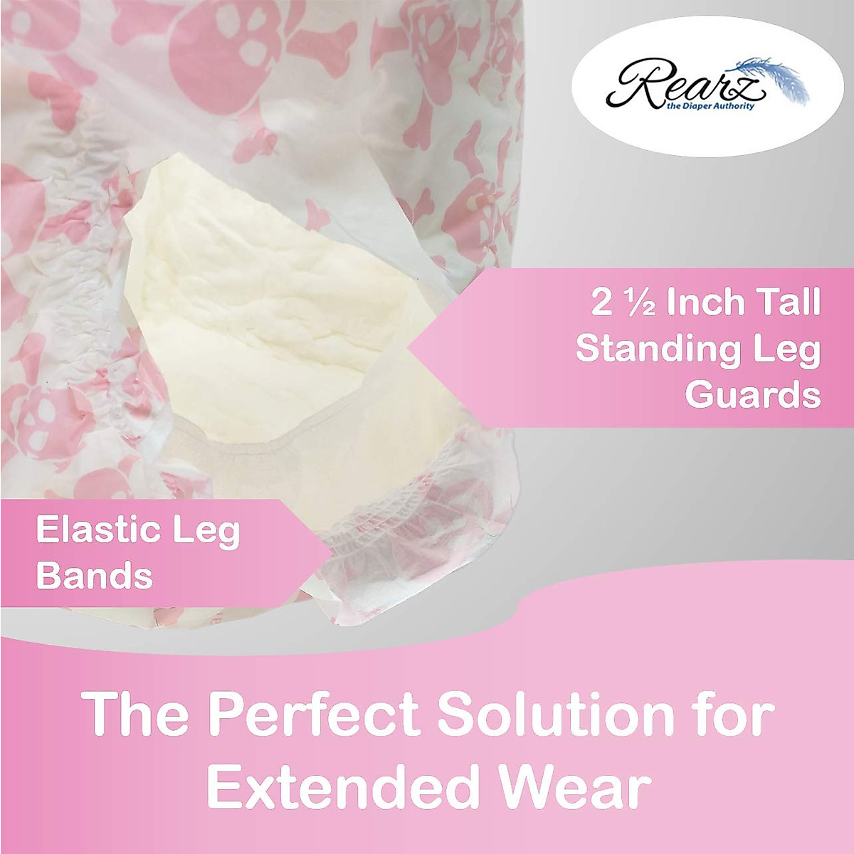 Rearz - Limited Edition - Pink Rebel - Adult Diaper (Sample 2 Pack) (Large)