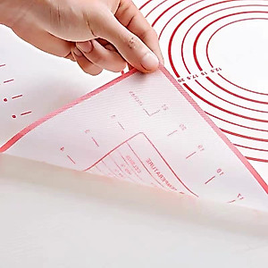Jin Yue Silicone Baking Mat Kneading Mat Roll out the dough on a baking sheet. Pizza, pasta, bread, cookies No discoloration. Non-slip bottom Good, practical & durable, Red, 16x20x0.02inch