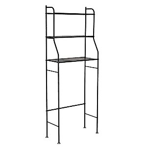 Kcelarec 4-Tier Metal Over The Toilet Bathroom Shelf Space Saver,Black (Black)