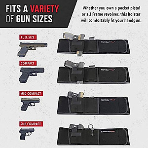 Belly Band Gun Holsters by ComfortTac, Belly Band Pistol Holster for Men & Women by, Belt Fits Smith and Wesson, Ruger, Shield, Glock - Firearm Accessories for Most Pistols and Revolvers