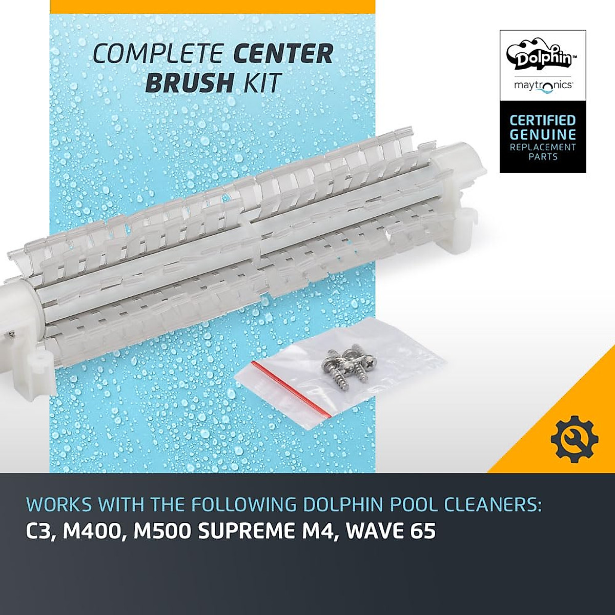 Dolphin Genuine Replacement Part — Clear Center Brush Kit — 9995540-R1