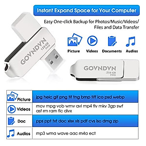 GOVNDVN Photo-Stick-Computer 256GB Easy-One-Click-Photo-Backup-Stick for Computer Photosticks Backup Photos Videos Organizer-Device Storage-Memory-Sticks USB Flash-Drive PC Windows Mac Laptop