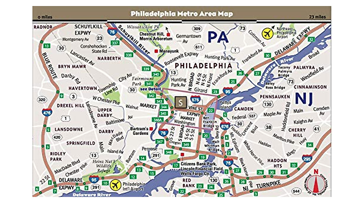 Philadelphia Pop-Up Map by VanDam — Laminated pocket size pop-up map of ...