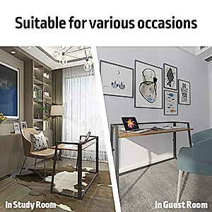 EUREKA ERGONOMIC Foldable Desk 41", No Assembly Required Home Office Small Folding Computer Desk Table for Small Spaces Study Writing Work, Portable, Easy to Fold Up or Down, Space Saving, Brown