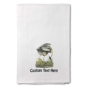 Style In Print Custom Decor Flour Kitchen Towels Great Blue Heron James Audubon Birds Animals Animals Birds Cleaning Supplies Dish Towels Personalized Text Here