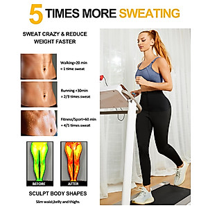 SCARBORO Sauna Sweat Pants for Women High Waist Compression Slimming Weights Thermo Legging Workout Body Shaper Sauna Suit