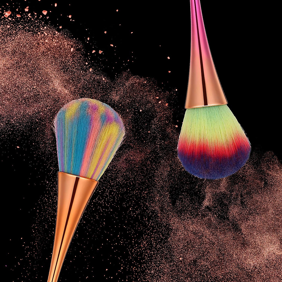 3 Pieces Large Powder Mineral Brushes Nail Design Dust Brush Soft Fluffy Makeup Brushes Makeup Foundation Brushes Kabuki Makeup Brushes Colorful Blush Loose Powder Brushes for Daily Makeup, 3 Colors