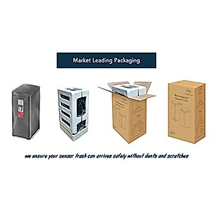 CozyBlock Automatic Trash Can for Kitchen, Stainless Steel Touchless Motion Sensor Bin, Wide Opening Soft Close Lid, LED Countdown Timer (13 Gallon- Slim Design)