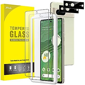 JETech Screen Protector for Google Pixel 7 with Camera Lens Protector, Easy Installation Tool, Tempered Glass Film, Fingerprint ID Compatible, HD Clear, 2-Pack Each