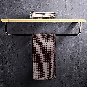 Towel Rack 304 Stainless Steel Towel Bar Brushed Gold Towel Rails Heavy Duty Towel Holder Wall Mounted Towel Storage Rack for Bathroom, Kitchen, Hotel, Screw Installation