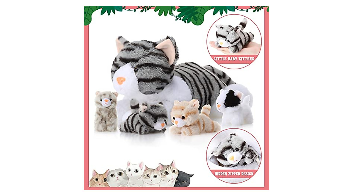 Skylety Plush Cat Set - 5 Cute Stuffed Animals