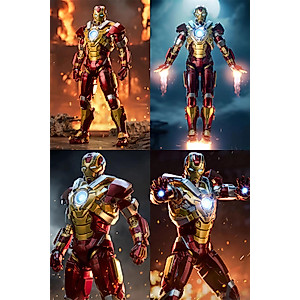 KUOMISUL 7 Inch Ironmɑn MK17 Action Figure,Exquisite Painting Collectible Toy with Lots of Accessories (1/10 Scale)