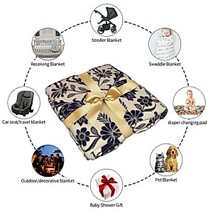 Belinyo Bats and Flower Baby Swaddle Blankets Nursing Cover Infant Receiving Blankets for Crib, Stroller, Travel 36x 36inch