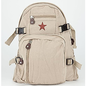 Rothco Khaki Vintage Star Back Pack with Red Star 9162