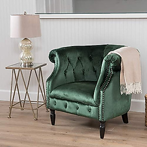 Christopher Knight Home Akira Velvet Club Chair, Emerald 29.6D x 33W x 30.25H in